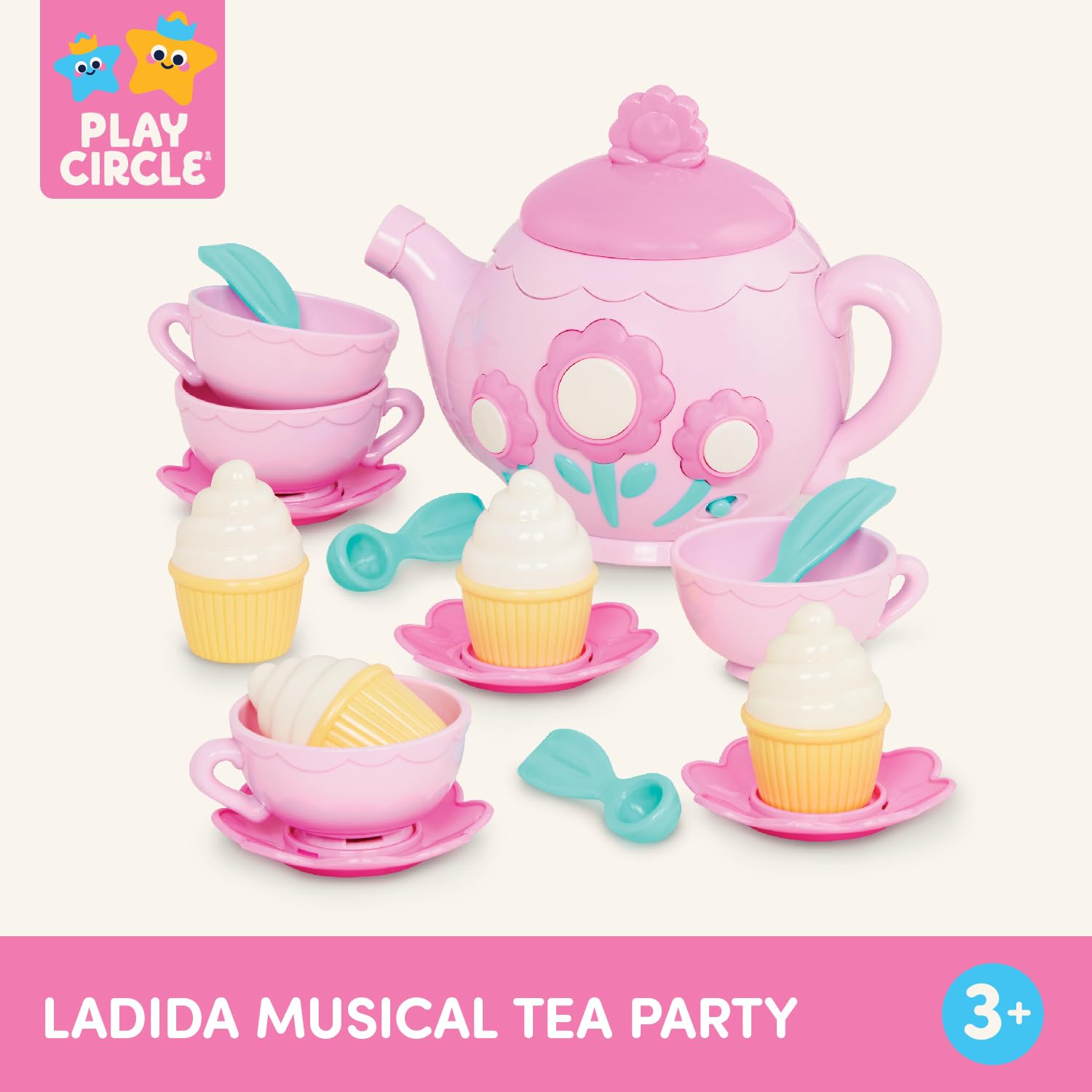 Battat- Play Circle- Singing Teapot – Toy Food – Pretend Play- Kitchen Set – 3 years + (17 Pcs)