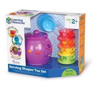 Learning Resources Serving Shapes Tea Set - 11 Pieces, Ages 2+ Pretend Play Toys for Toddlers, Preschool Learning Toys, Kitchen Play Toys for Kids