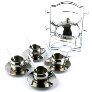 Timy Kids Tea Party Set 14pcs for Girls, BPA Free Stainless Steel Tea Set Pretend Kitchen Toys