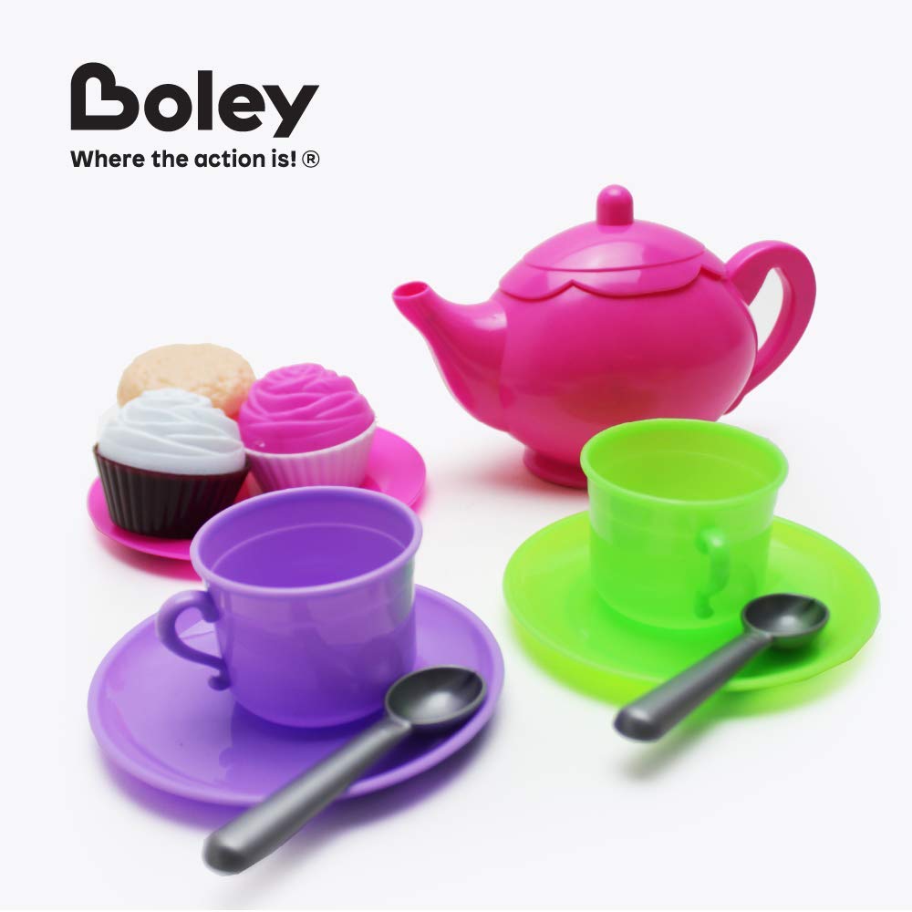 Boley Kitchen Toys Tea Party Set - Includes 1 Tea Pot and 38 Tea Accessories - Educational and Pretend Play Toys for Kids, Children, Toddlers - Durable Plastic Toy Set for Boys and Girls