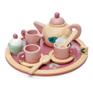 tender leaf toys - birdie tea set - realistic teapot, cups and treats for pretend afternoon tea party - social, creative, and imaginative development - learning role play - age 3+