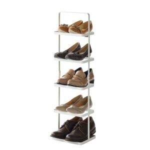 yamazaki home compact modern metal shoe rack stee tall white