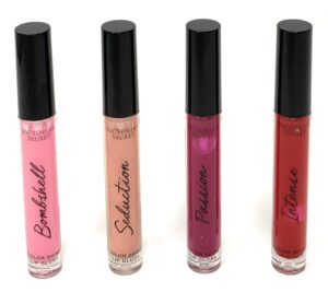 victoria's secret bombshell color shine 4-piece lip gloss set