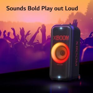 LG XBOOM XL7 Portable Tower Speaker with 250W of Power and Pixel LED Lighting with up to 20 Hrs of Battery Life,Black