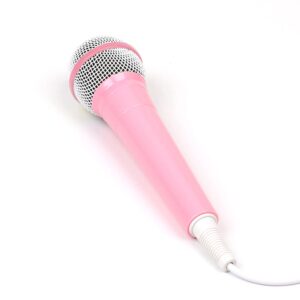 JIANWEI Wired Microphone for Kids, Kids Wired Dynamic Singing Mechine Lightweight 3.5mm Jack Handheld Dynamic Microphone for Kids Singing(Pink)