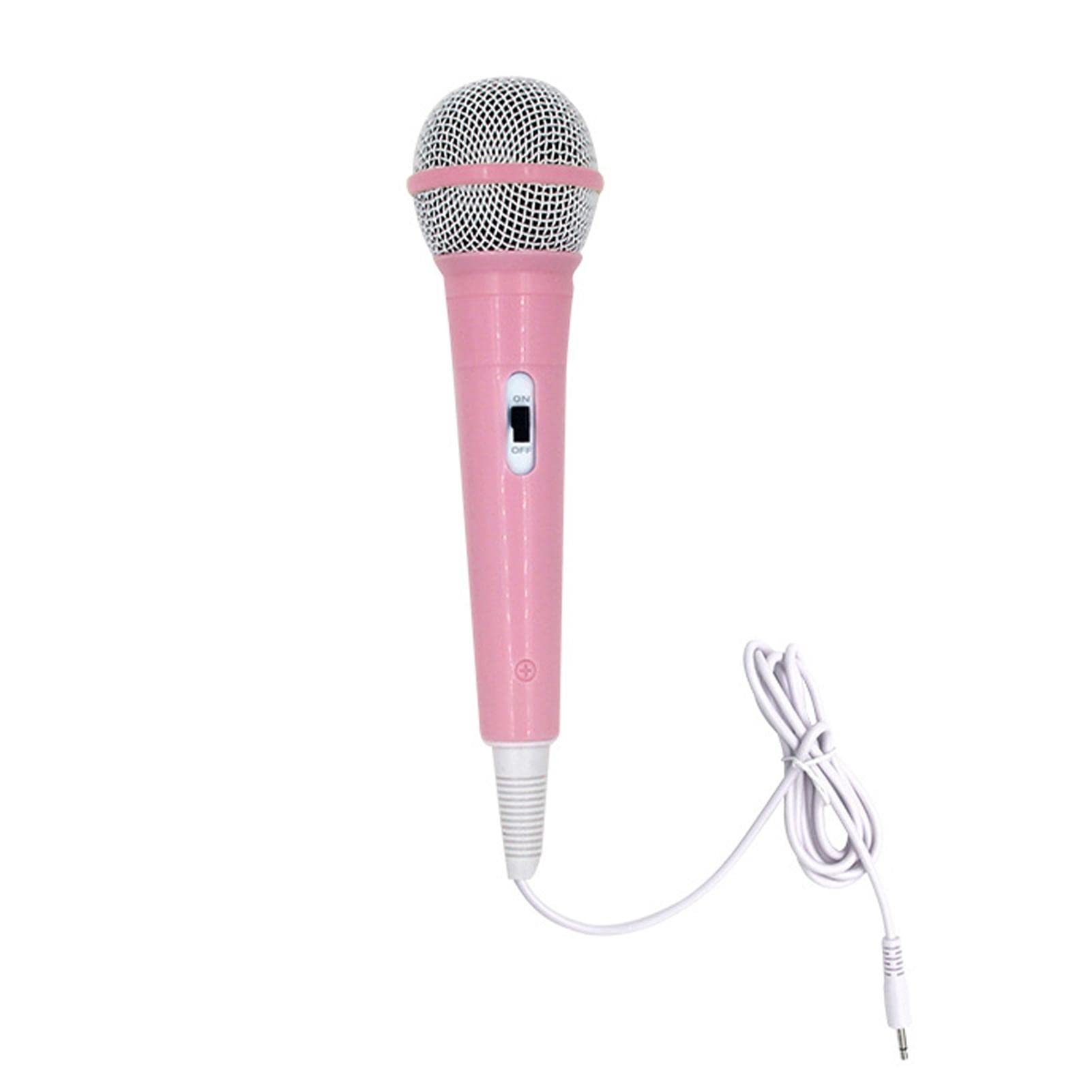 JIANWEI Wired Microphone for Kids, Kids Wired Dynamic Singing Mechine Lightweight 3.5mm Jack Handheld Dynamic Microphone for Kids Singing(Pink)