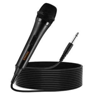 earise w1 karaoke microphone with 16.4ft cord, dynamic vocal microphone handheld wired microphone for karaoke, singing, speech, wedding, stage, outdoor activity