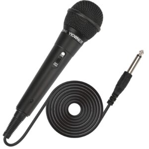 yiowner wired microphone, karaoke microphone, handheld microphone for singing, mic karaoke with 2.5m cable, vocal dynamic mic for speaker, amp, mixer, dvd