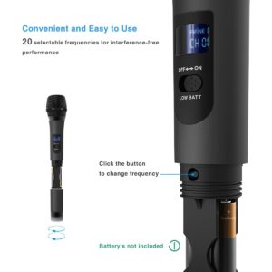 Wireless Microphone, Handheld Dynamic Microphone Wireless mic System for Karaoke Nights and House Parties to Have Fun Over The Mixer,PA System,Speakers-Fifine Technology K025