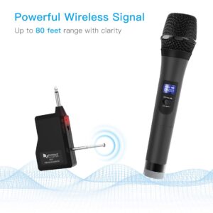 Wireless Microphone, Handheld Dynamic Microphone Wireless mic System for Karaoke Nights and House Parties to Have Fun Over The Mixer,PA System,Speakers-Fifine Technology K025