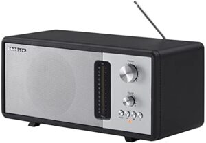 crosley cr3037b-bk harmony modern bluetooth fm tabletop radio, black