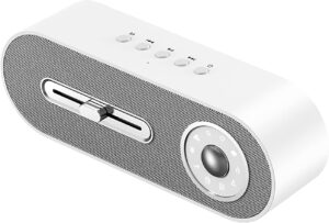 pecuwe bluetooth speaker stereo sound white noise,12h playtime,sd card aux usb port extra natura sound,portable wireless speaker for iphone, samsung smartphone wireless bluetooth (white)