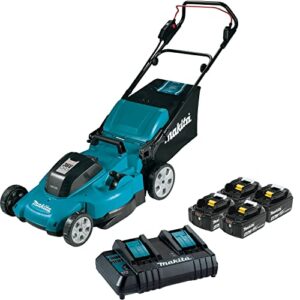 makita xml10cm1 36v (18v x2) lxt® 21" lawn mower kit with 4 batteries (4.0ah)