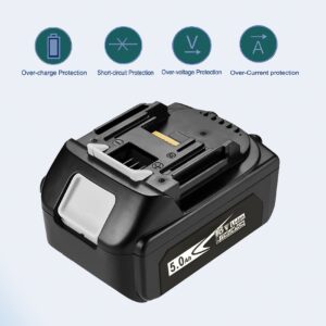 DV8DKV7 2 Pack Upgraded 5.0Ah BL1850B Battery Replace for Makita 18V Battery Compatible with Makita 18V Power Tools and Makita Charger