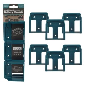 stealthmounts 18v makita battery holder - 6 pack | makita battery mount | makita battery storage | makita 18v battery holder | makita battery holder wall mount | makita 18v battery holder | made in uk