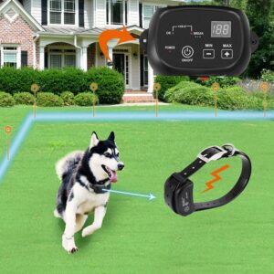 covono electric dog fence, wired pet containment system (aboveground/underground, 650 ft wire, ip66 waterproof/rechargeable collar, shock/tone correction, 1 dog system)