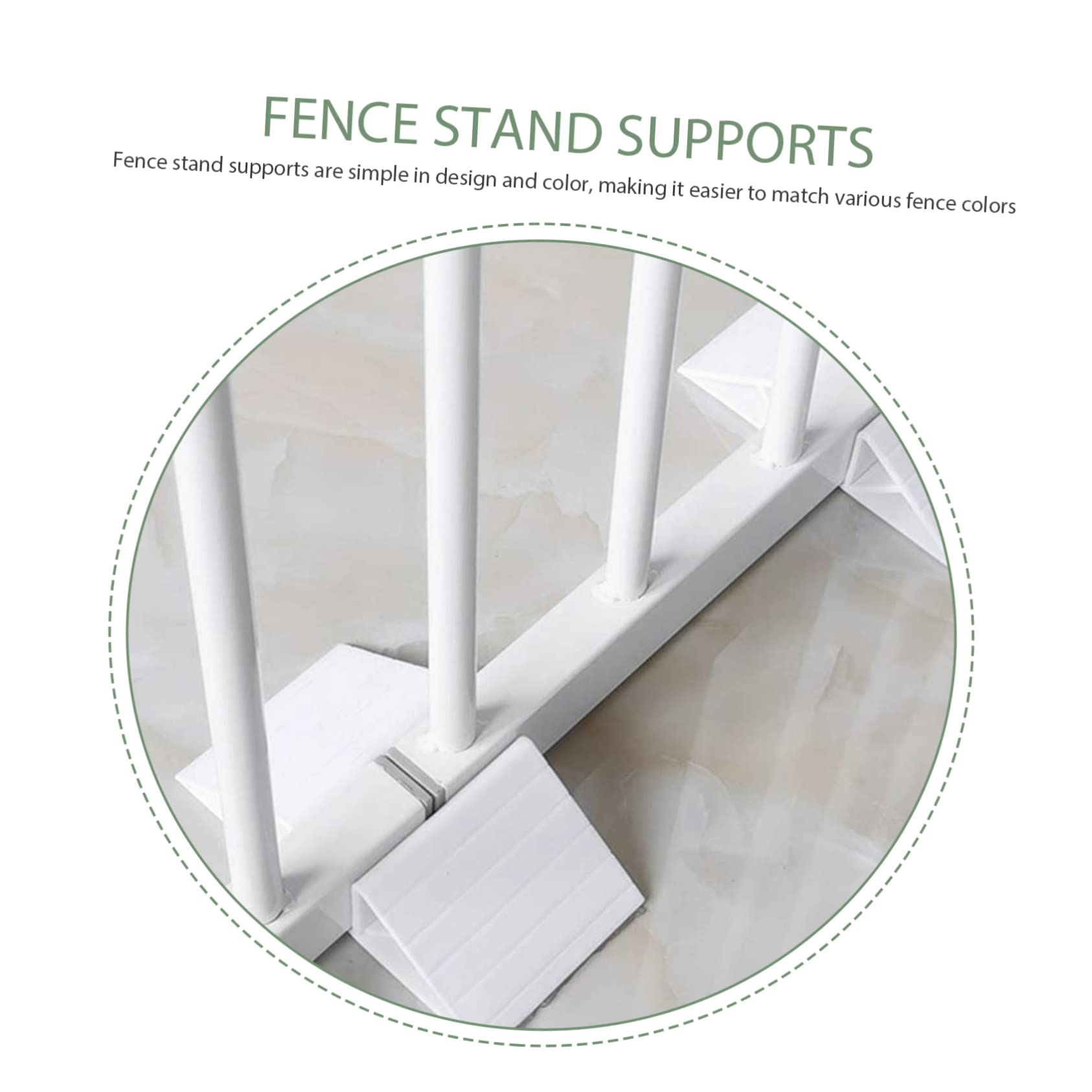 Hohopeti 4pcs Kitten Playpen Triangular Groove Door Ways Stairs Accessories Configurable Support Feet Cat Playpen Door Stopper Dog Gate Support Pet Fence Plastic Child White Base