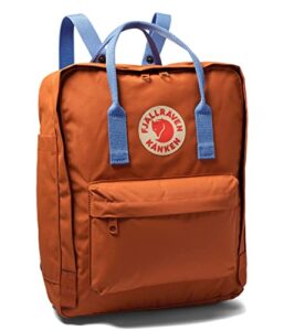 fjällräven kånken backpack for men, and women - lightweight rugged vinylon fabric, dual top handles with snap closure, and classy look teracotta brown/ultramarine one size one size