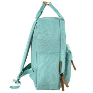 Madison & Dakota Canvas Mini Backpack for Everyday & Day Pack Rucksack in Solid Color Blocks, Green, Unisex