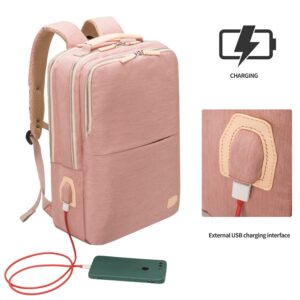 NOBLEMAN Backpack for women and man,Waterproof travel work Backpack, 15.6 Inch Laptop Backpack, Daypack, with USB (Pink Plus)