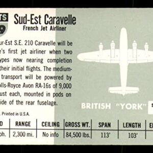 NonSport 1956 Jets #99 Sud-Est Caravelle French jet airliner NM Near Mint