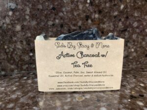 suds by stacy and more active charcoal and tea tree oil homemade soap bar (one 4 oz bar)