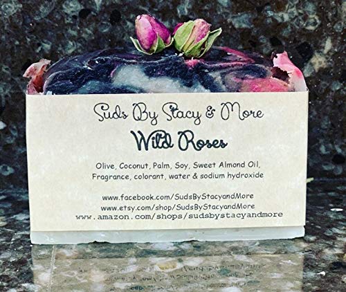 Suds By Stacy and More Wild Rose Homemade Soap Bar (One 4 oz bar)