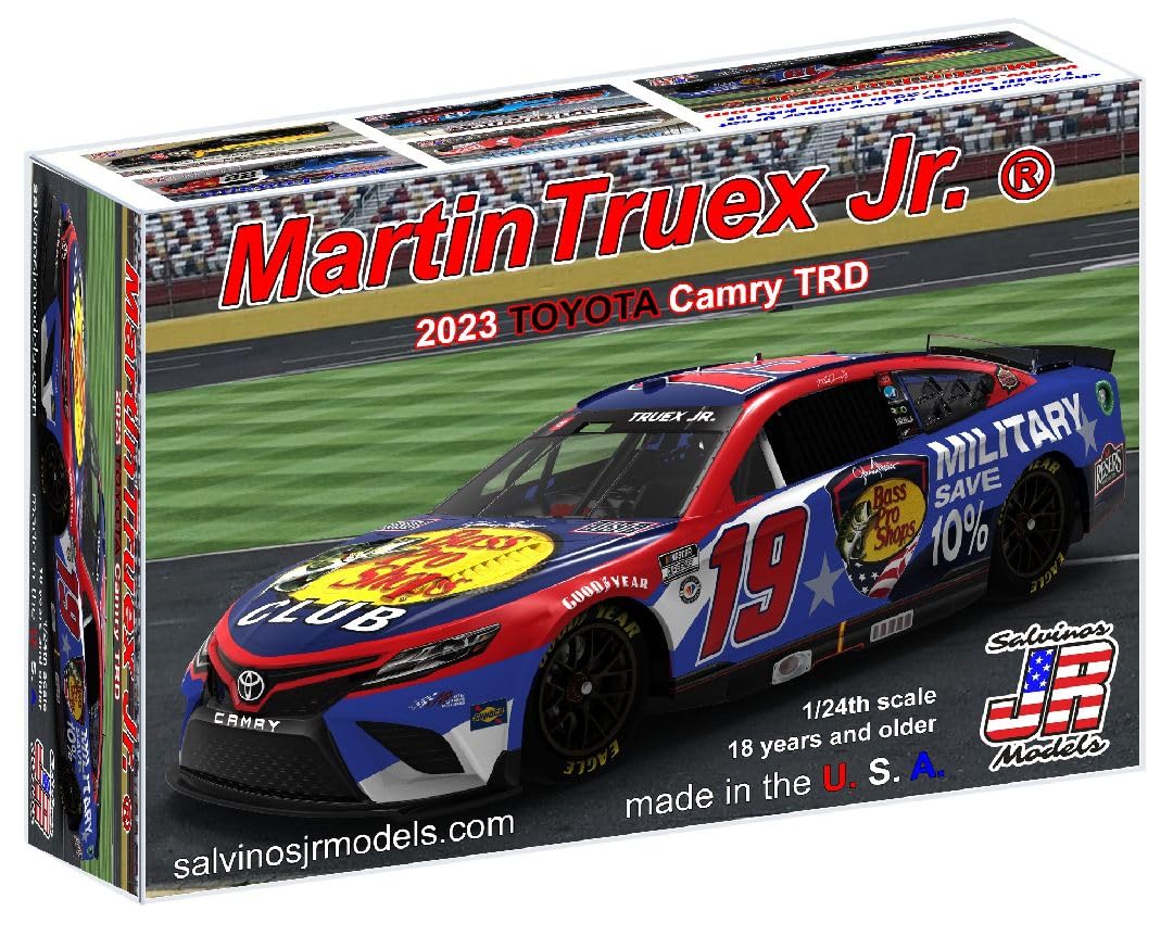 Salvinos JR Martin Truex Jr 2023 BPS Patriotic Adult Plastic Model Car Kit 1:24 Scale