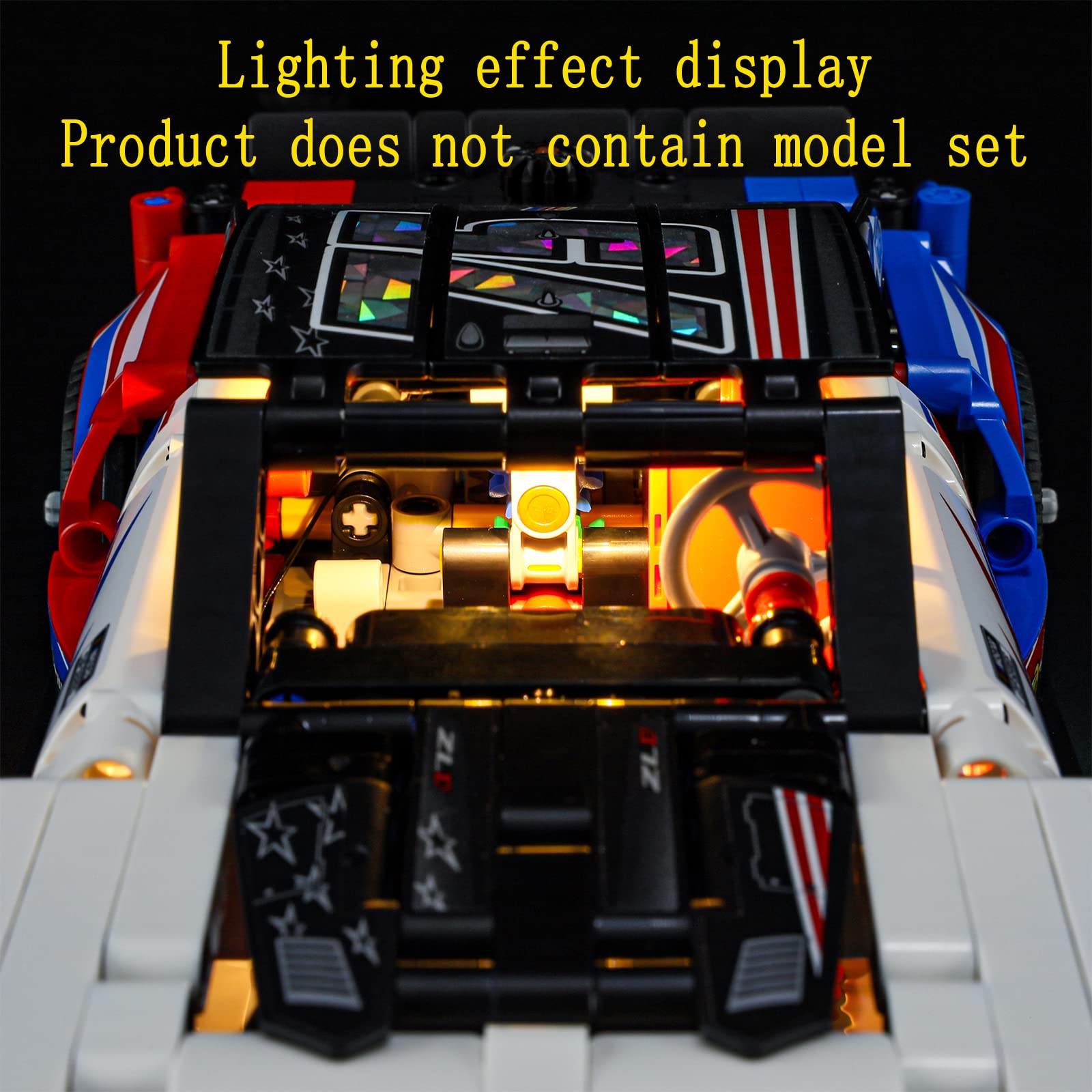 GEAMENT LED Light Kit Compatible with Lego NASCAR Next Gen Chevrolet Camaro ZL1 - for Technic 42153 Model Set (Model Set Not Included)