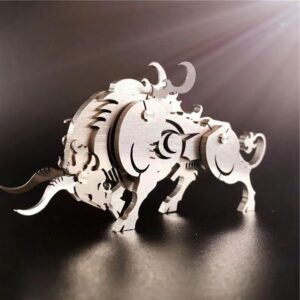 3D Metal Puzzle for Adults,DIY Assemble Cattle Metal Model Kit,Detachable Puzzle Brain Teaser Toy for Adults and Kids,Desk Art Home Decoration Office Desk Ornament,Cattle