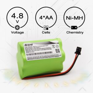 elxjar (2-Pack) 4.8V Battery Pack Replacement for Uniden Bearcat SPORTCAT BP-120 BP-150 BP-180 BP-250 BC245XLT, BBTY0356001 NASCAR SPORTCAT SC140 / SC140B / SC150 / SC150B / SC150Y / SC180 / SC180B