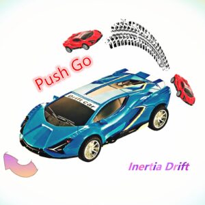 Johehe Inertia Drift Car Toy for Kids 3-6 Year Boys and Girls Model Car,2 Pack Push Go Friction Powered Vehicles Stunt Cars, Toddler Car for Kids Aged 3+ Gifts