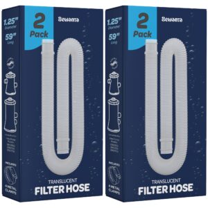 Replacement Hose For Above Ground Pools [Set of 4] 1.25" Diameter, 59" Long Accessory Pool Pump Replacement Hose - Filter Pump Hose Compatible with Intex Pump Models #607/#637. Includes 4 Metal Clamps