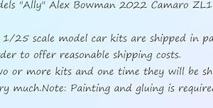 Premium Hobby kit YA0458 1/24 Car Kit for Models "Ally" Bowman 2022 Camaro ZL1 Nascar