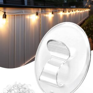 Hooks for Outdoor Rope Light Clips：20Pcs Outdoors String Lights Clip - Heavy Duty Hanging Clear Light Clip with Waterproof Adhesive for Patio Hold Fence Hangers and Christmas Lighting Strips Hook