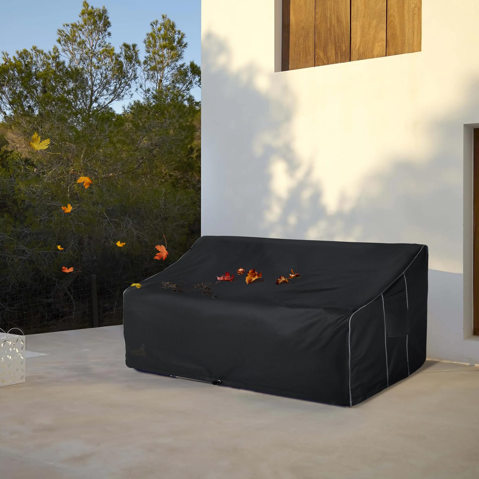 FORSPARK Outdoor Furniture Covers Waterproof, Patio Sofa Covers Heavy Duty, Fit up to 54 W x 38 D x 35 H inches, Black