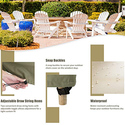 COSFLY Outdoor Furniture Patio Chair Covers Waterproof Clearance, Lounge Deep Seat Cover, Lawn Furnitures Covers Fits up to 31.5W x 33.5D x 36H inches(2 Pack)