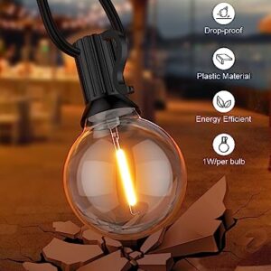 GLUROO 120FT LED String Lights, G40 Bulbs, Waterproof Dimmable Globe Hanging Cafe, Bistro Lights for Outside, 2Packs * 60ft