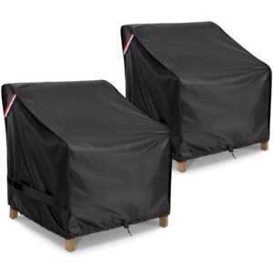 kylinlucky patio furniture covers waterproof for chairs, lawn outdoor chair covers fits up to 32 w x 37 d x36 h inches 2 pack black