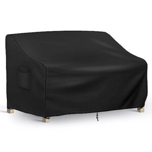 richwon patio loveseat cover waterproof, 2-seater outdoor loveseat cover, patio furniture covers with air vent and handles, 54w x 37d x 35h inches, black