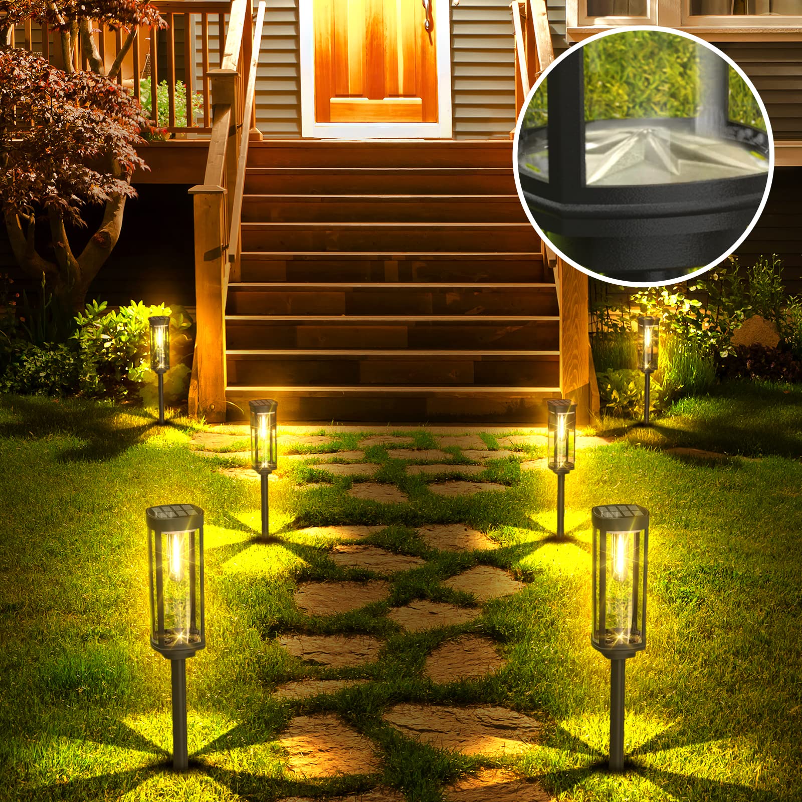 COXSENI Solar Pathway Lights Outdoor 6 Pack, Bright Solar Path Light Outside Waterproof, Solar Garden Decorative Solar Powered Landscape Lights for Walkway Driveway Lawn Patio Sidewalk Yard Decor