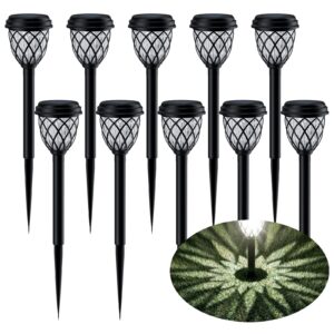 ruhotili solar outdoor lights, solar lights outdoor waterproof ip65, bright powered by solar garden lights for patio, yard, driveway decoration (10 pack)