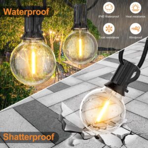 GPATIO 120FT Outdoor String Lights, Waterproof Patio Lights with 64 Hanging Lights Globe G40 Bulbs, 2700k Shatterproof for Backyard Outside Decor