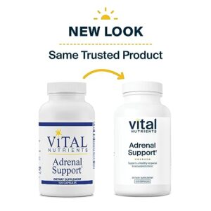 Vital Nutrients Adrenal Support | Adrenal Support Supplements for Gland Function and Cortisol Management | Supports Energy and Stress Levels | Gluten, Dairy, Soy Free | 120 Capsules