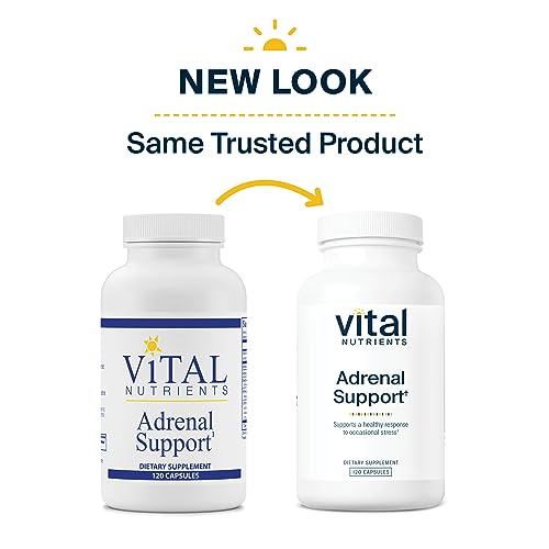 Vital Nutrients Adrenal Support | Adrenal Support Supplements for Gland Function and Cortisol Management | Supports Energy and Stress Levels | Gluten, Dairy, Soy Free | 120 Capsules