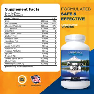 LifeSource Vitamins Pancreas Health-18 All Natural Synergistic Ingredients for Pancreas Health & Support