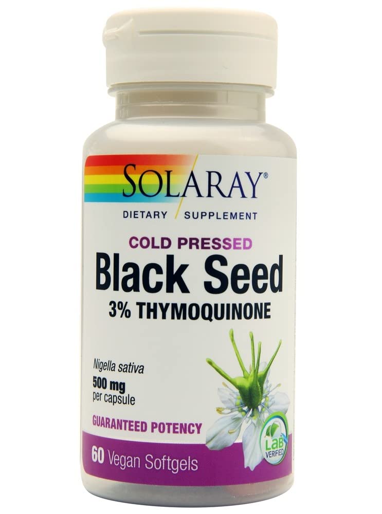 Solaray Vital Extracts, Black Seed, Cold Pressed, 60 Vegan Softgels