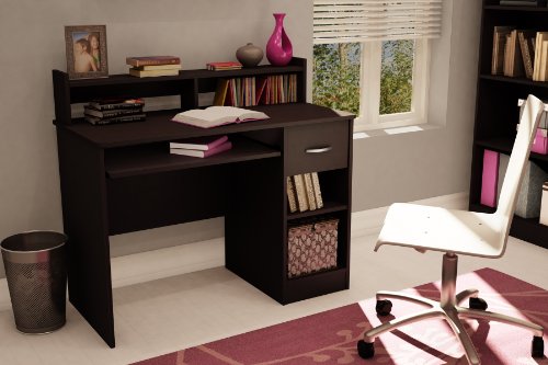 South Shore Axess Desk with Keyboard Tray, Chocolate