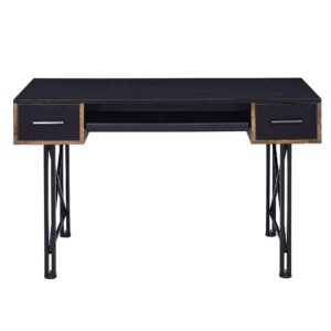 Acme Settea Wooden Top Computer Desk with 2 Drawers and Keyboard Tray in Black