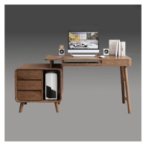 yaya2021-shop home office computer writing desk stable wooden desktop pc desk with lockers, drawers and keyboard tray modern home working study table scalable study room workstation computer desk